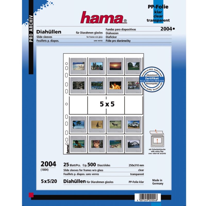 Hama negative sleeve 5x5cm/20 25 sheets PP (2004) - Film sleeves ...
