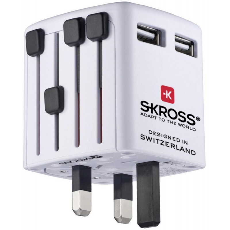 Skross travel adapter MUV World Adapter 2xUSB, white - Travel adapters ...
