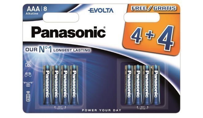 Panasonic Evolta patarei LR03EGE/8B (4+4tk) - Patareid - Nordic Digital