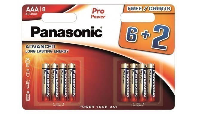 Panasonic Pro Power battery LR03PPG/8B (6+2) - Batteries - Photopoint