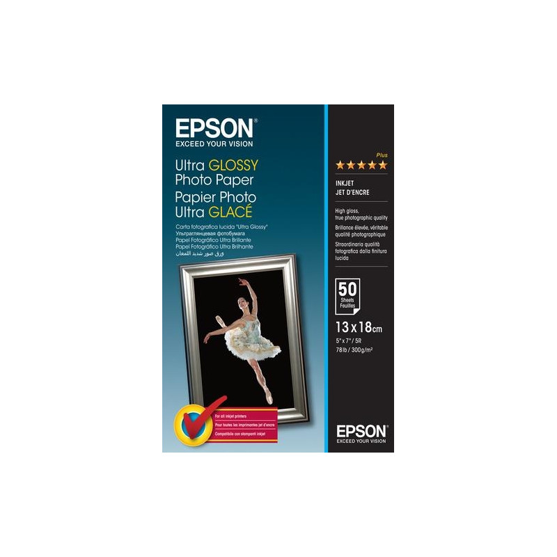 Epson Ultra Glossy Photo Paper - 13x18cm - 50 Sheets - Fotopapīrs ...