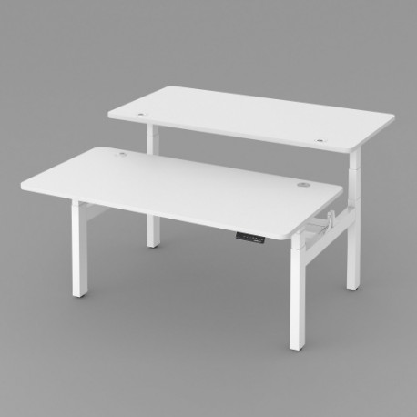 Double height adjustable table Up Up, white frame, electric 2x2 motor ...