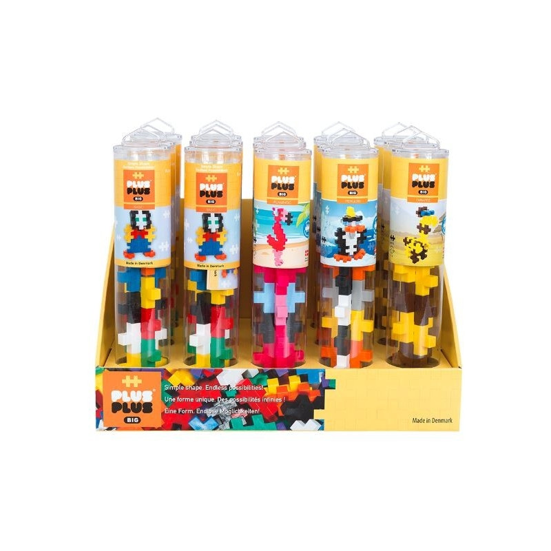 Bricks Plus Plus Big tubes - Animals display 15 pieces - Mänguklotsid ...