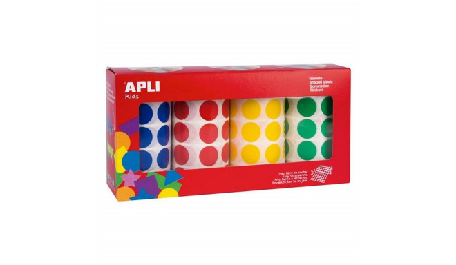 Stickers Apli Gomets Red Blue Green Yellow Roll Circles - Self-adhesive ...