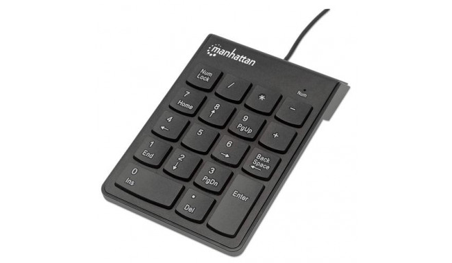 Manhattan Numeric Keypad, Wired, USB-A, 18 Full Size Keys, Black ...