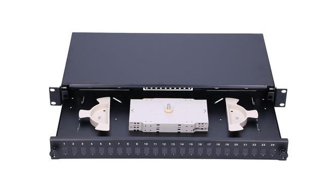 Extralink 24 CORE FIBER OPTIC PATCH PANEL BLACK 1U - Esipaneelid ...
