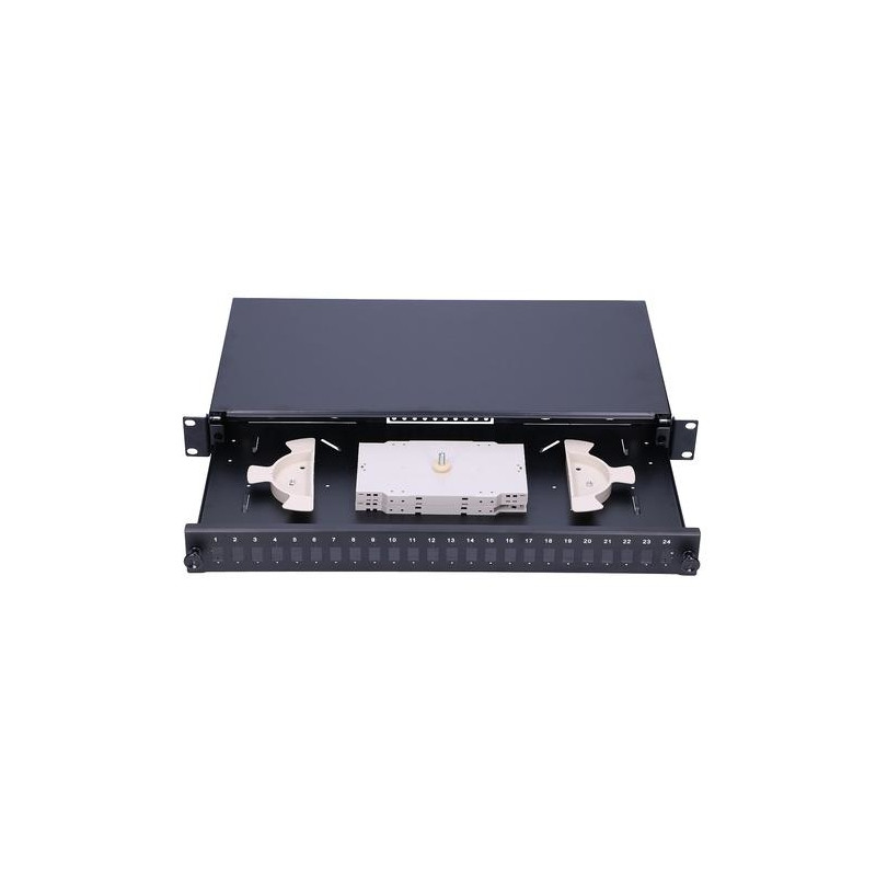 Extralink 24 CORE FIBER OPTIC PATCH PANEL BLACK 1U - Esipaneelid ...