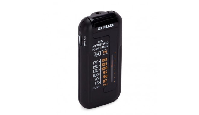 AIWA R22 Portable Pocket Radio with earphones, Black EU - Raadiod ...