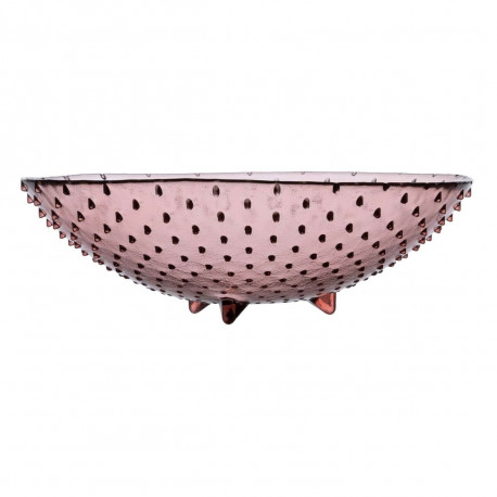 Centerpiece 30 x 30 x 9 cm Pink recycled glass - Serving dishes ...
