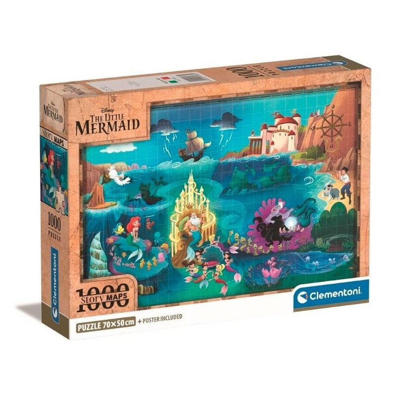 Puzzle 1000 elements Compact Disney Maps Little Mermaid - Pusled ...