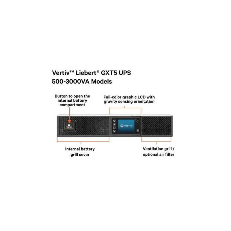Vertiv Liebert GXT5 uninterruptible power supply (UPS) Double-conversion (Online) 1 kVA 1000 W 8 ...