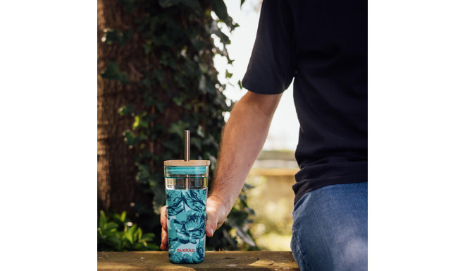 Quokka Liquid Cube - Glass mug 540 ml with stainless steel straw (Water ...