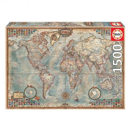 Puzzle Educa The World, Political map 16005 1500 Pieces - Puzzles ...