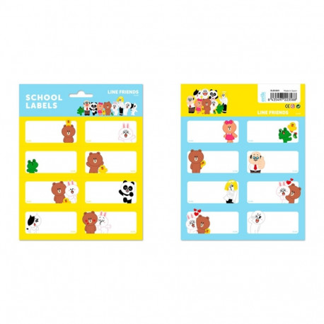 Line Friends - Sticker / label set 16 pcs - Kleebised - Photopoint