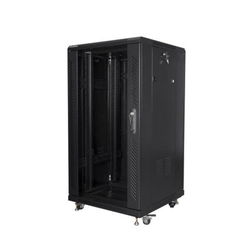 RACK CABINET 19" FREE-STANDING 22U/600X600 BLACK LANBERG (FLAT PACK ...