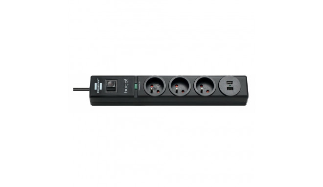 3-socket plugboard with power switch Brennenstuhl hugo! USB x 2 (2 m ...