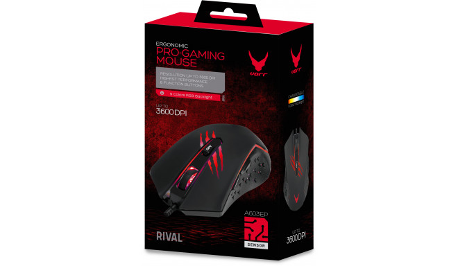 Omega mouse Varr Gaming VGM-B04, black (opened package) - Mice - Photopoint