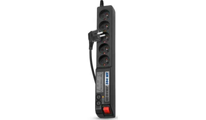 Acar 504WF surge protection power strip, 5 sockets, 5 m, black (W0075 ...