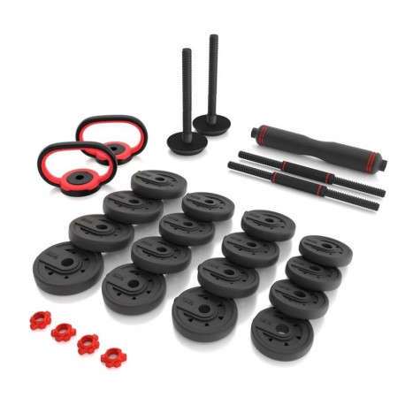 HMS SGX130 6-in-1 weight set in case (barbell, dumbbells, kettlebell ...