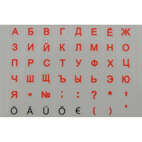 Defender keyboard sticker HQ mini RU/EE, black/red - Keyboard stickers ...