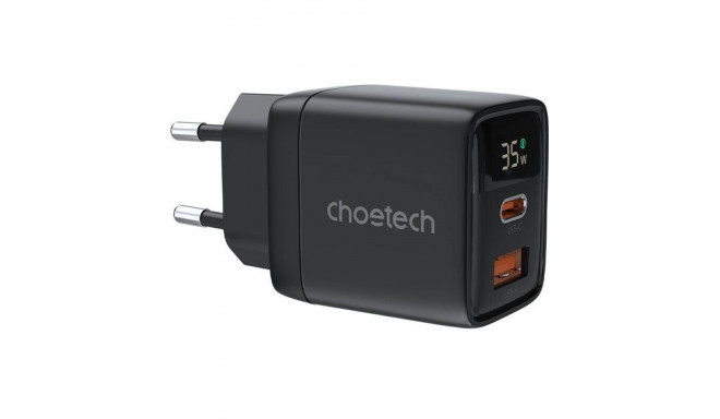 Choetech Wall charger GAN3 USB-A+C PD35W Choetech PD6052 Display (black ...