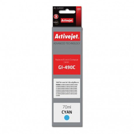 Activejet AC-G490C ink for Canon printer; Canon GI-490C replacement ...