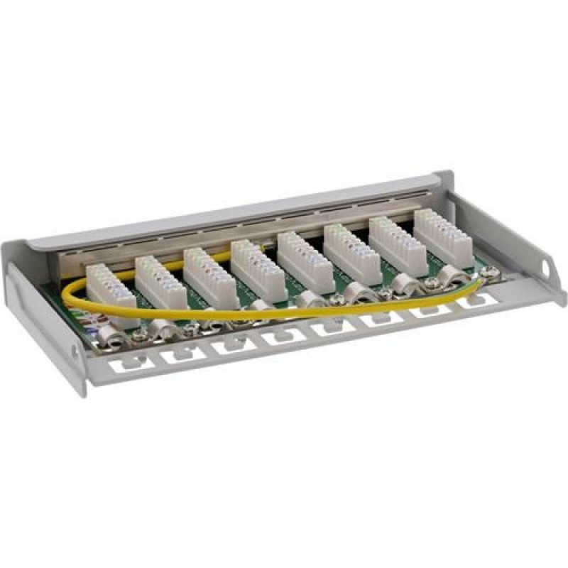 InLine Patch panel Cat.6A 0.5U 8-port, table/wall mounting light grey ...