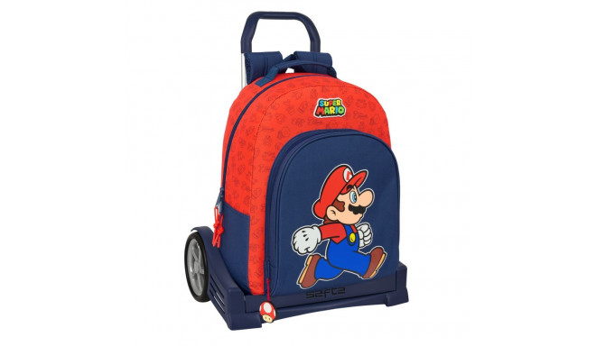 Ratastega koolikott Super Mario Trick Punane Tumesinine 32 x 42 x 15 cm ...