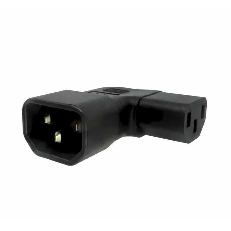 Angled adapter IEC C13 female to IEC C14 male, voltage 230V, max ...