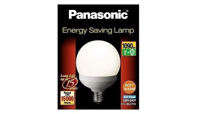 Panasonic energy saving bulb E27 18W 2700K Globe (EFG18E27HD) - Energy ...