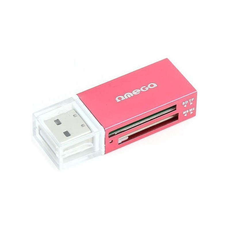 Omega card reader OUCRAR, red (42026) - Memory card readers - Nordic ...