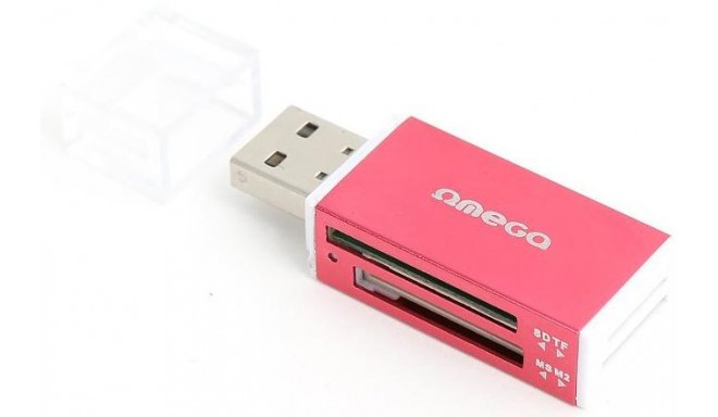 Omega card reader OUCRAR, red (42026) - Memory card readers - Nordic ...