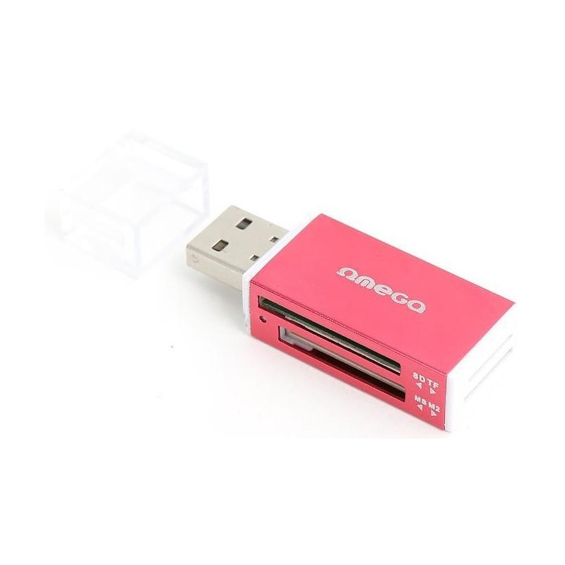 Omega card reader OUCRAR, red (42026) - Memory card readers - Photopoint