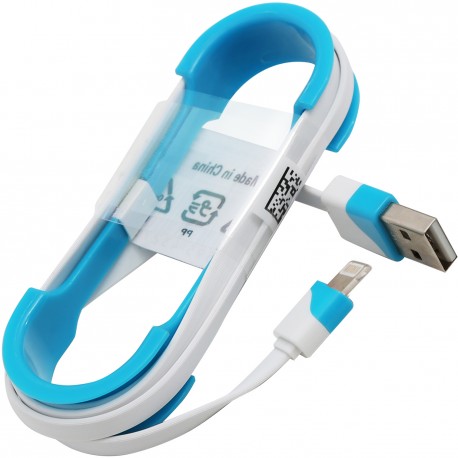 Omega cable Lightning 1m flat, white/blue (43268) - Cables - Photopoint