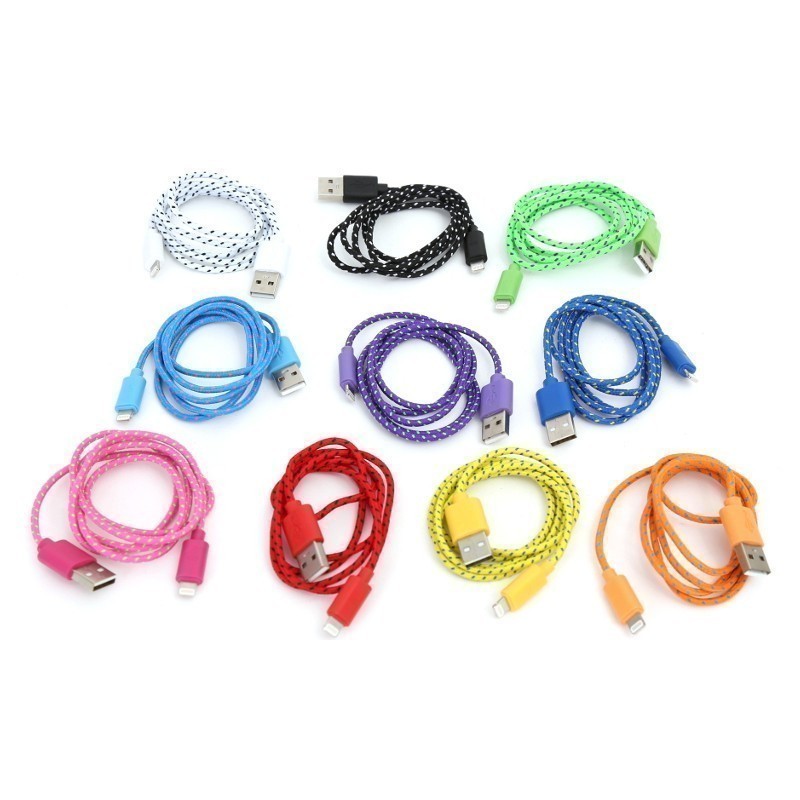 Omega cable Lightning 1m braided, white (42312) - Cables - Photopoint